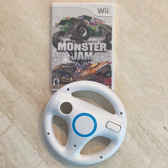 Nintendo | Other | Monster Jam Wii Game Wii Wheel Trucks Driving Drive ...